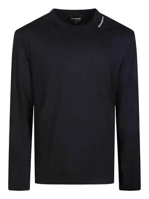 Emporio Armani Logo-print Long-sleeve T-shirt - Black