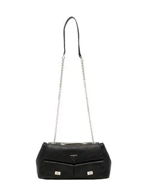 Guess Blake Logo-embossed Chain-strap Crossbody Bag - Black