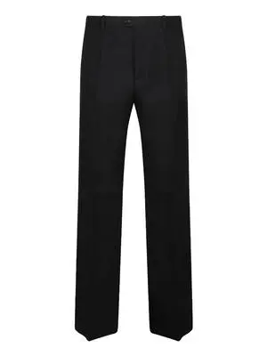 JIL SANDER Pressed-crease Straight-leg Wool Trousers - Black
