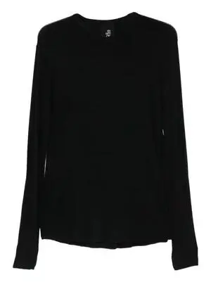THOM KROM Raw-edge Crew-neck Sweater - Black