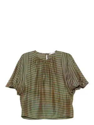 KRISTINA TI Kristina Ti Striped Puffed-Sleeve Blouse
