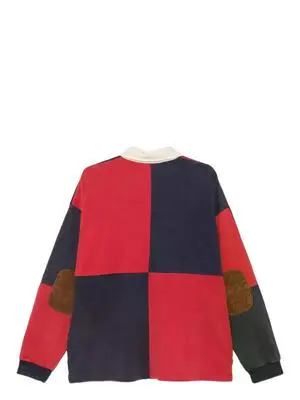 FOUND Crestfield Rugby Patchwork Long-sleeve Polo Shirt