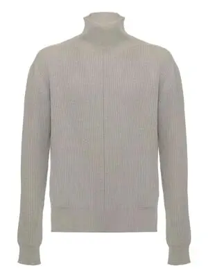 Rick Owens Ribbed-knit High-neck Sweater - Grey