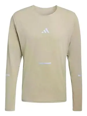 Adidas Logo Print Long Sleeve T-shirt - Neutrals
