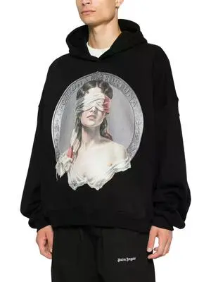 PDF Graphic Print Hoodie - Black
