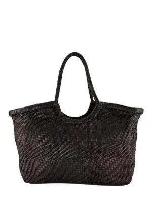 Dragon Diffusion Nantucket Optical Woven Leather Tote Bag - Black