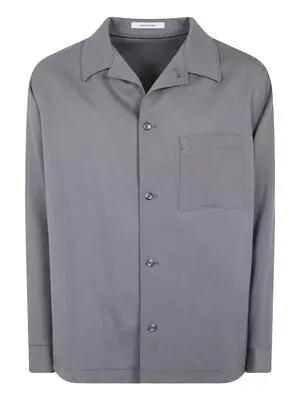 Tagliatore Logo-plaque Wool Shirt - Grey