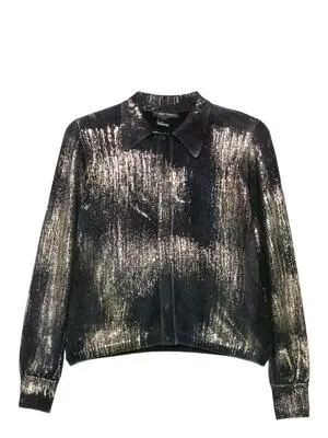 Avant Toi Metallic-effect Button-up Shirt - Black