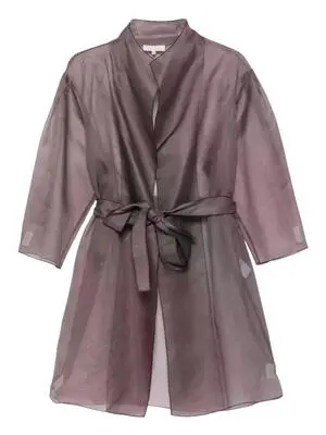 Antonelli Firenze Sheer Belted Coat - Grey