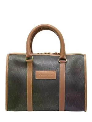 Dior 20th Century Honeycomb Coated Canvas Boston Bag - Black