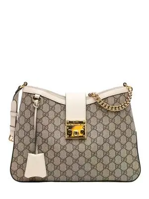 Gucci 2016-2026 Medium Gg Supreme Padlock Shoulder Bag Neutrals