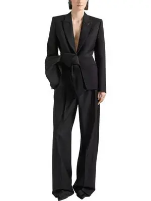 Givenchy Single-breasted Wool And Mohair Jacket With Bow Detail - Black