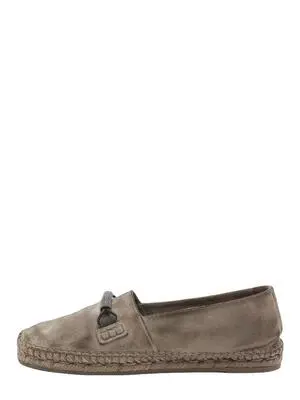 Brunello Cucinelli Monili Suede Espadrilles Brown