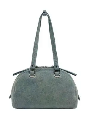 DIESEL® 1dr Dome-shoulder Bag In Denim With Oval D Logo - Blue