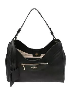 Guess Antonia Logo-plaque Shoulder Bag - Black