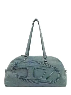 DIESEL® 1dr Dome-duffle Bag In Denim With Oval D Logo - Blue