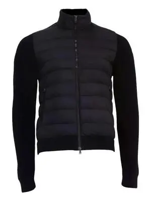 Moncler Quilted Panelled Sweater - Blue