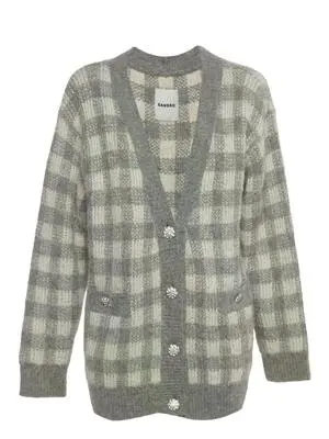 SANDRO SANDRO Check Jacquard Ontario Cardigan