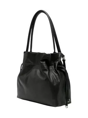 Guess Karima Drawstring-fastening Leather Tote Bag - Black