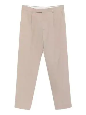 Zegna Single-pleat Cotton-blend Trousers - Neutrals