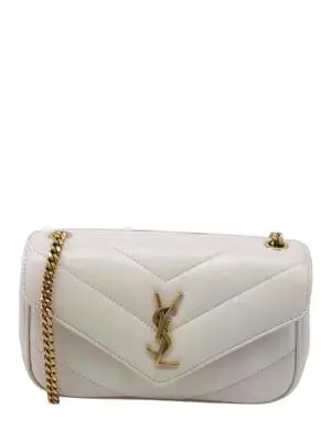 Saint Laurent Matelassé Loulou Shoulder Bag Neutrals