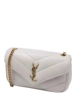 Saint Laurent Saint Laurent Matelassé Loulou Shoulder Bag Neutrals