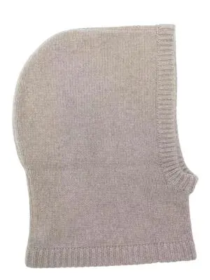 Soft Goat Ribbed-trim Balaclava - Neutrals