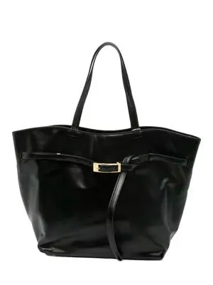 ANINE BING Small Elly Buckled Leather Tote Bag - Black