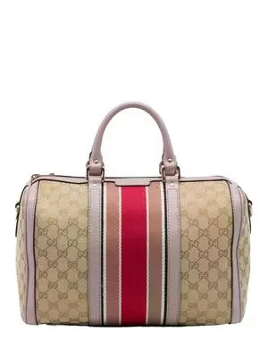 Gucci 2016-2026 Medium Gg Canvas Web Joy Boston Bag Satchel - Neutrals