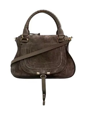 Chloé Marcie M Suede Tote Bag Grey