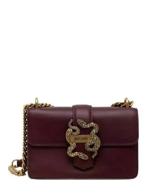Just Cavalli Snake Plaque Shoulder Bag - Red