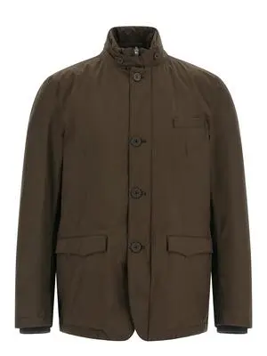 Herno Bib Insert Tailored Blazer Jacket - Brown
