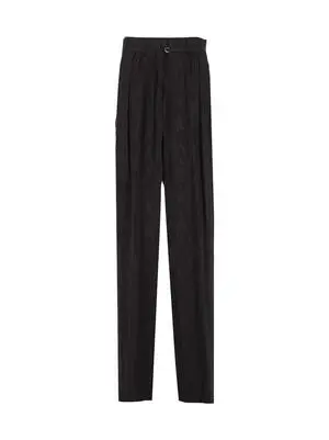 Dries Van Noten High-waisted Trousers Moiré Motif - Black