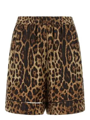 DOLCE & GABBANA DOLCE & GABBANA Silk Satin Animal Print Shorts