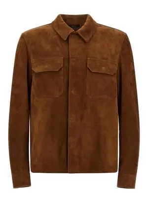 TOM FORD Suede Overshirt - Brown