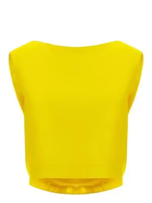 Balenciaga Balenciaga Women Draped Crop Top Yellow