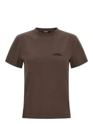 Jacquemus Le T-shirt Gros-grain Cotton T-shirt - Brown