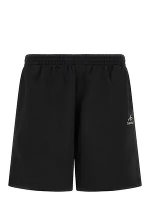 Balenciaga Bodies Logo Print Dry Fleece Shorts - Black