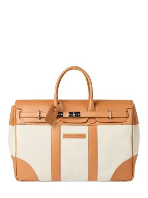 Brunello Cucinelli Grained Leather Country Holdall - Blue