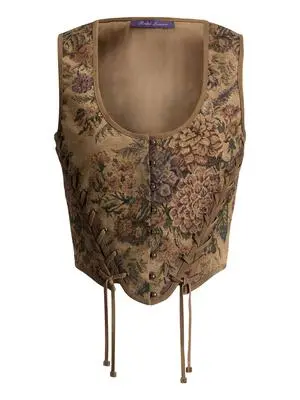 Ralph Lauren Sleeveless Thurlow Corset Top - Brown