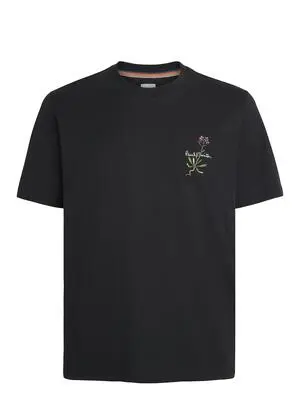 Paul Smith Organic Cotton Embroidered T-shirt - Black