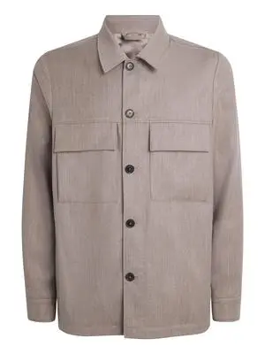 Paul Smith Wool-cashmere Overshirt - Grey
