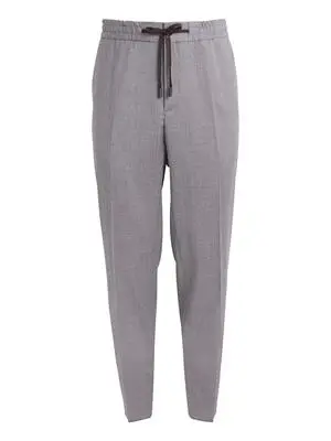 MAURIZIO BALDASSARI Stretch-virgin Wool Drawstring Trousers - Grey