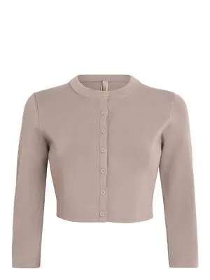 SKIMS Refined Knit Crop Cardigan - Grey