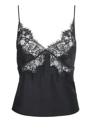 SKIMS Silk-lace Cami Top Black