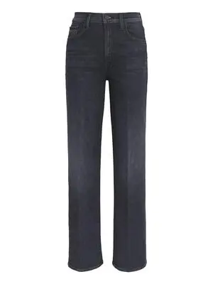 MOTHER The Rambler Zip Sneak High-rise Straight Jeans - Black