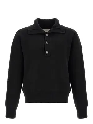 AMI Paris De Cœur Patch Sweater - Black