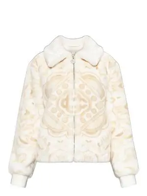 Casablanca Ornate Faux Fur Zip Bomber Jacket - No