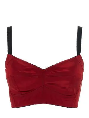 Dolce & Gabbana Bustier Top With Stitching - Red