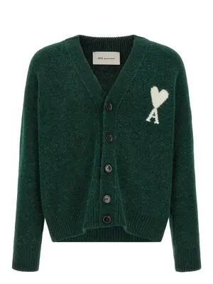 AMI Paris De Coeur Cardigan - Green